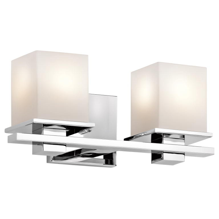 Kichler 45150CH Tully Contemporary Chrome Finish 6.5" Tall 2-Light Bath ...