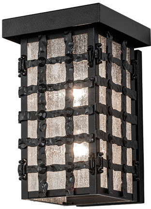 Meyda Custom 280448 Clavos Traditional Black Satin Wrought Iron Outdoor ...