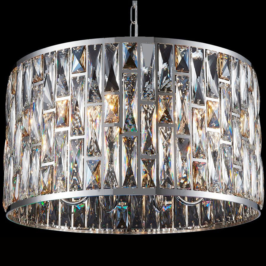 StarFire Crystal 7518CH Camden Chrome 18" Drum Pendant Light - STA-7518CH
