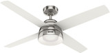 Hunter 59439 Wingate Contemporary Brushed Nickel LED 52" Ceiling Fan ...