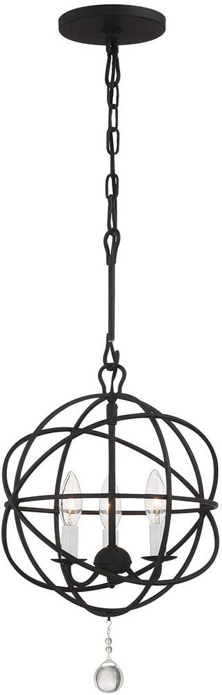 Crystorama 9225-BK Solaris Contemporary Black 12.5" Drop Lighting - CRY ...
