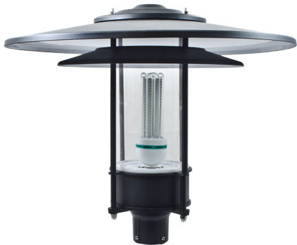 Dabmar GM510-B Large Hat Top Modern Black Exterior Lighting Post Light ...