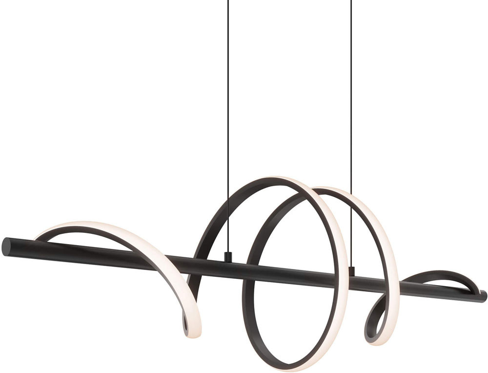 DALS Lighting BRPD40-CC-BK Spin Contemporary Black LED Island Light ...