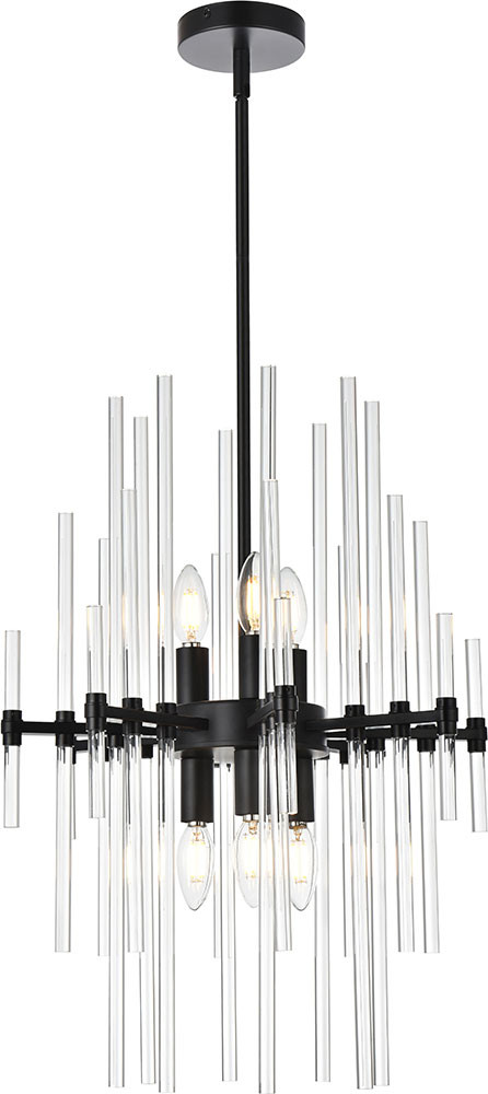 Elegant 2502D31BK Sienna Contemporary Black 31" Drop Lighting Fixture ...