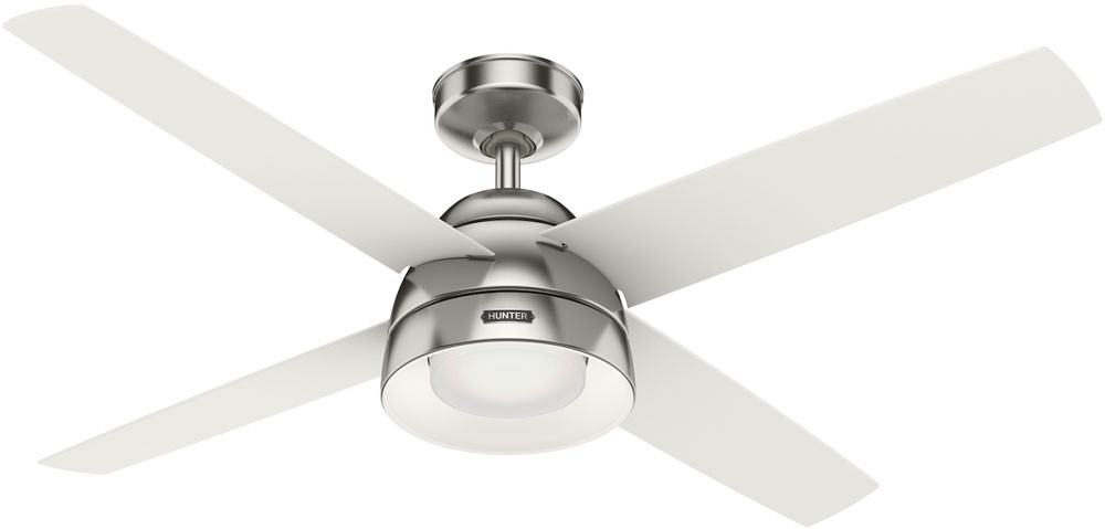 Hunter 59439 Wingate Contemporary Brushed Nickel LED 52" Ceiling Fan ...