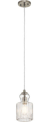 Kichler 43301NI Roswell Modern Brushed Nickel Drum Pendant Light ...