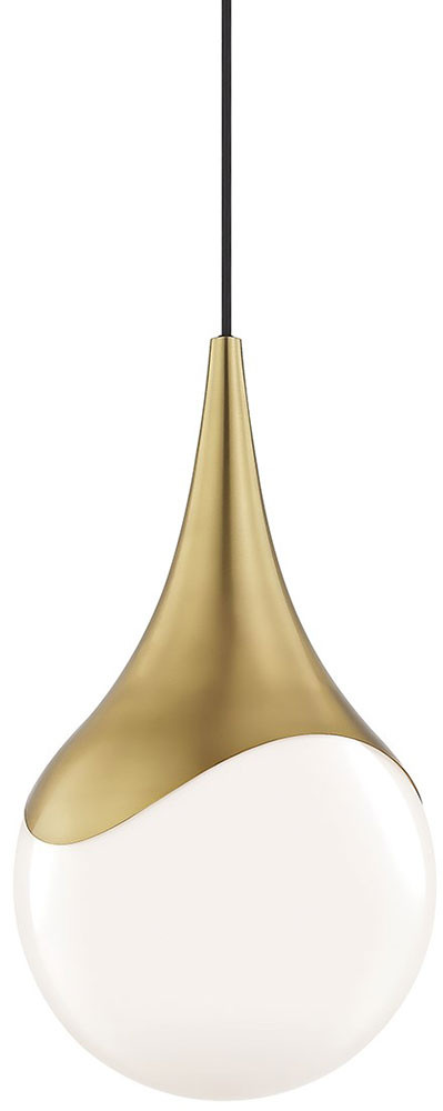 Mitzi H375701S-AGB Ariana Contemporary Aged Brass Mini Hanging Pendant ...