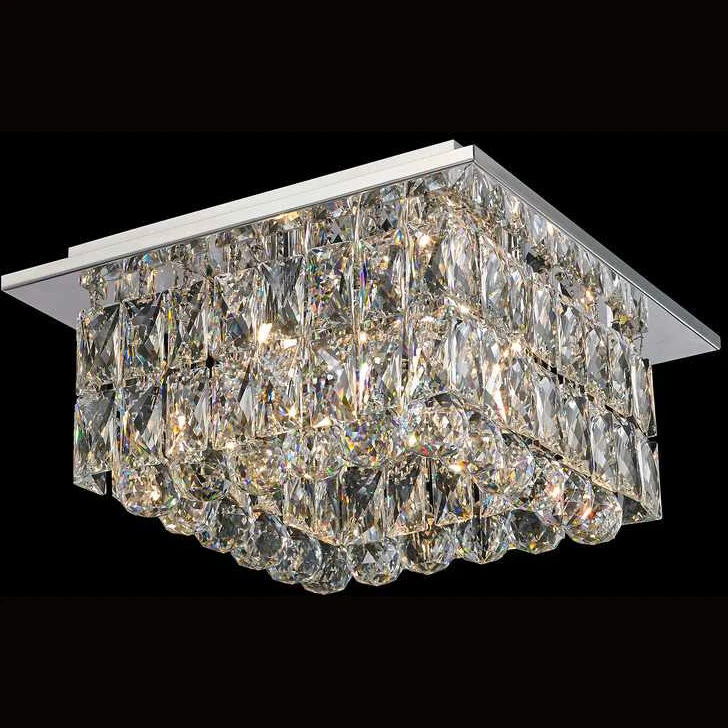 StarFire Crystal 8416CH Avant-Garde Chrome 16" Flush Mount Ceiling ...