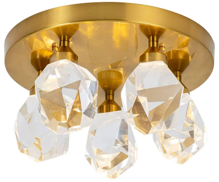 StarFire Crystal LD6101AB Rock Crystal Antique Brass LED Overhead ...
