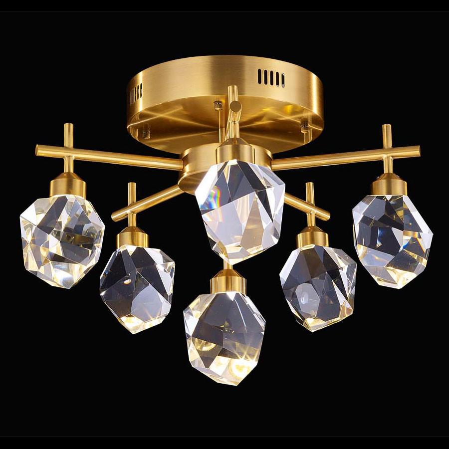 StarFire Crystal LD6118AB Rock Crystal Antique Brass LED Multi Pendant ...
