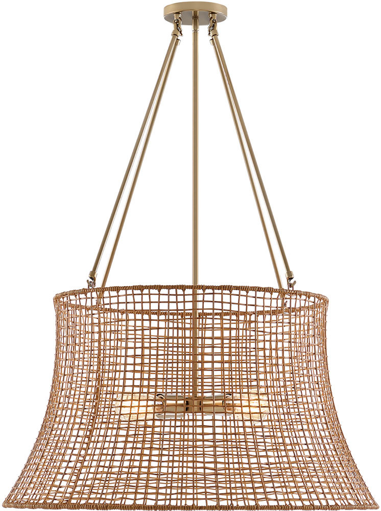 Savoy House 7-5106-5-177 Selby Modern Burnished Brass and Rattan ...