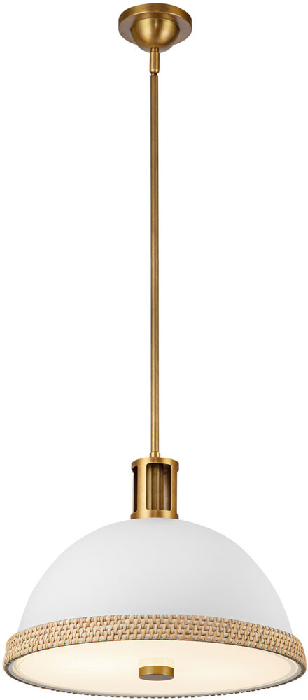 Alora PD331024MWVB Doral Modern Matte White / Vintage Brass Drop ...