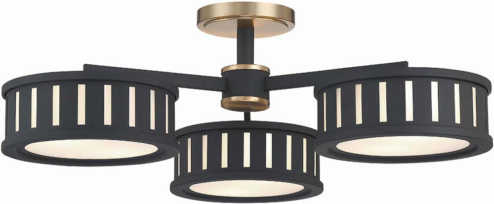 Crystorama KEN-8305-PN Kendal Polished Nickel Flush Mount Light Fixture ...