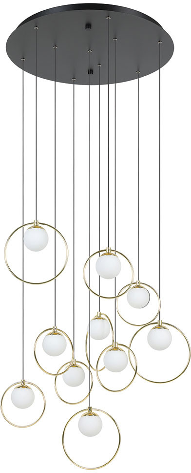 EGLO 206084A Portocolom Modern Black / Shinny Brass LED Sphere Multi ...