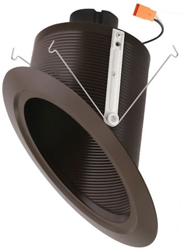 Elco EL713CT5B Contemporary Black 15W 6 Inch Sloped Ceiling Baffle LED ...