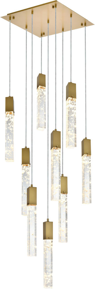 Elegant 2088D32BK Aurora Black and Clear LED Multi Hanging Light ...