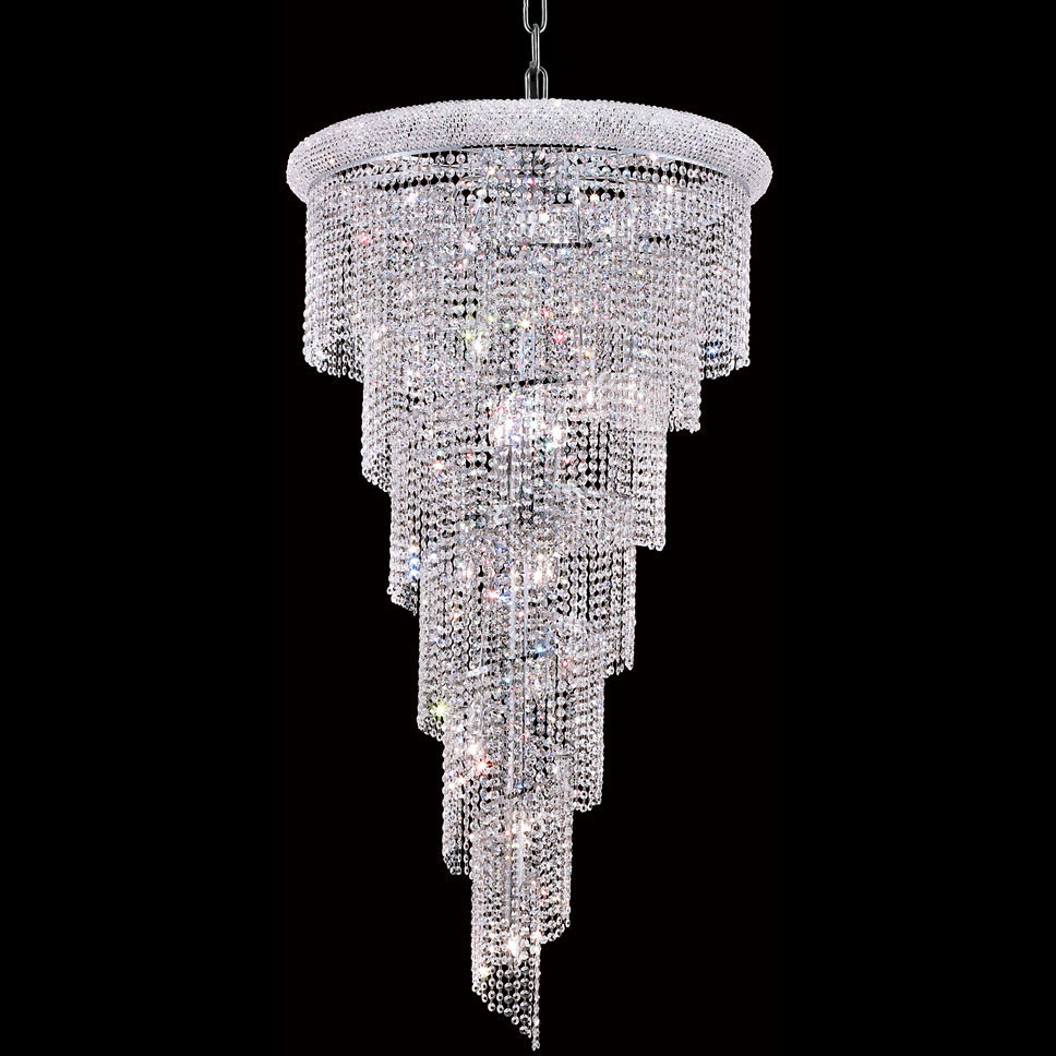 Elegant V1801SR36C/RC Spiral Chrome Drop Ceiling Light Fixture - ELE ...