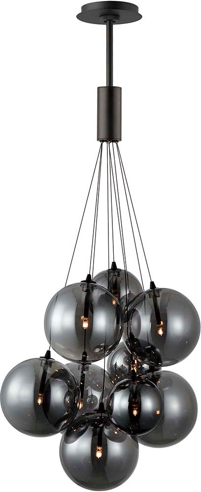 ET2 E25089-142BK Burst Contemporary Black LED Multi Pendant Light ...