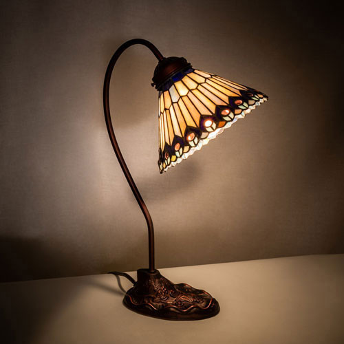 Meyda Lighting 244782 Tiffany Peacock Feather Tiffany Mahogany Bronze ...