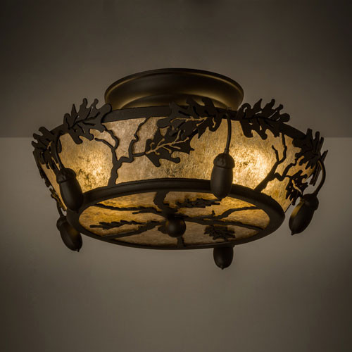 Meyda Custom 160484 Oak Leaf & Acorn Rustic Oil Rubbed Bronze / Silver ...