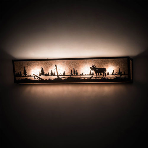 Meyda Custom 200323 Moose at Lake Rustic Red Rust Wall Lighting Fixture ...
