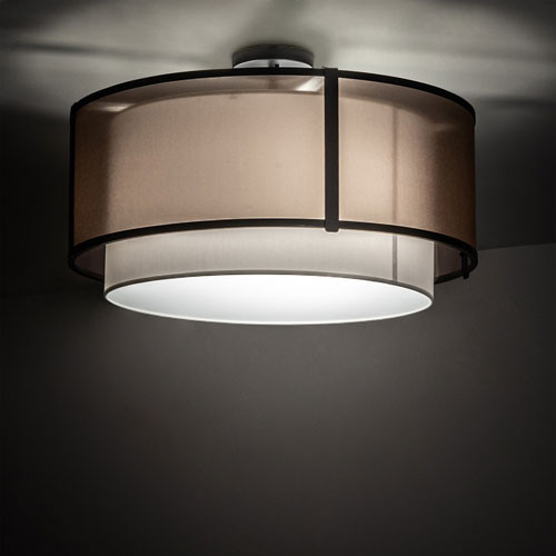 Meyda Custom 214020 Cilindro Modern Nickel LED Drum Ceiling Light ...