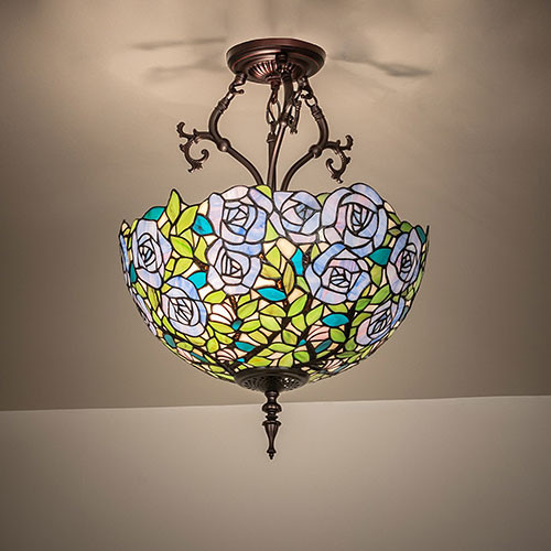Meyda Custom 277434 Delta Tiffany Flush Mount Light Fixture - CUSTOM ...