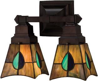 Meyda Custom 50524 Mackintosh Leaf 1 Bulb Tiffany Lantern Wall Sconce ...
