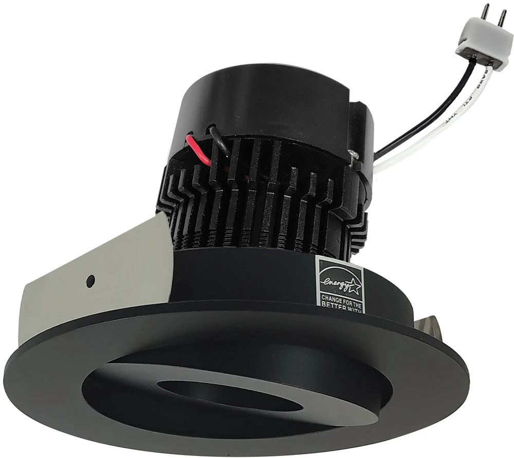 Nora NPRLV-4RPHABB 4 Inch Pearl Modern Black LED Round Adjustable ...