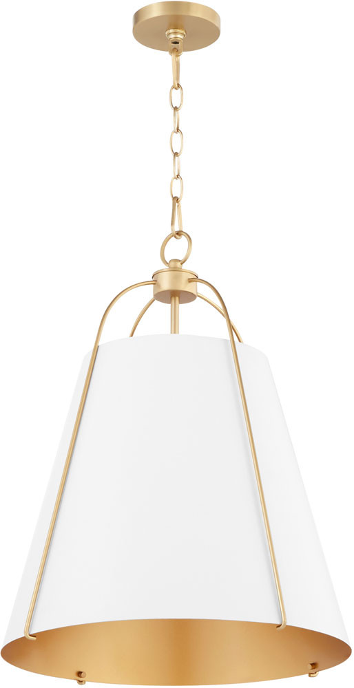 Quorum 861-3-0880 Jamie Modern Studio White w/ Aged Brass Drop Ceiling ...