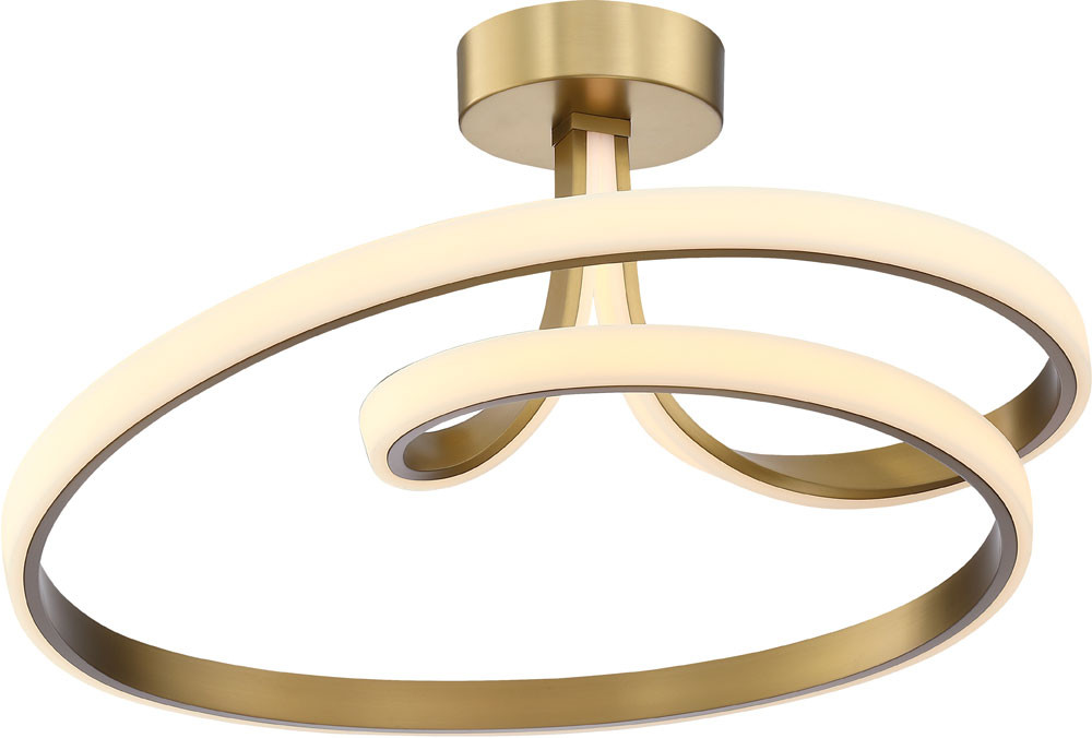 SDQ Lighting FM37206BG Modern Brushed Gold LED Flush Ceiling Light ...