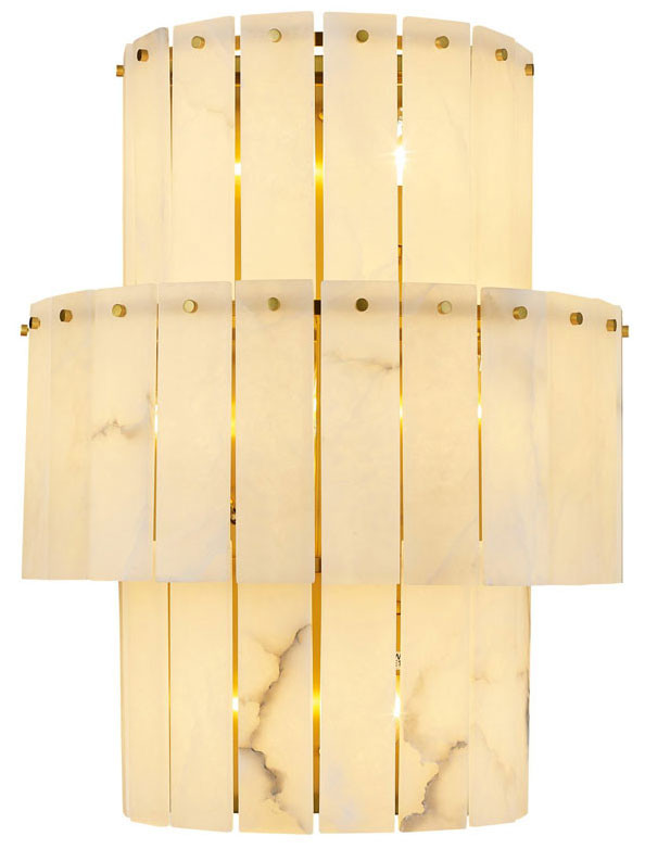 StarFire Crystal 8848AB Madrid Antique Brass and Alabaster 39" Island ...