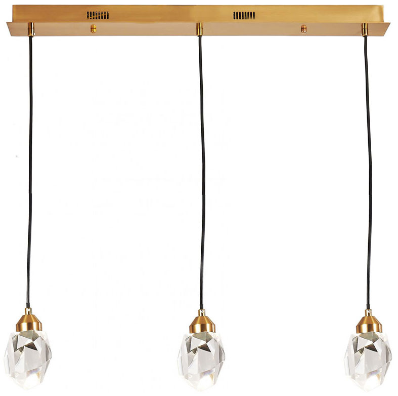 StarFire Crystal LD6108AB Rock Crystal Antique Brass LED Multi Hanging ...