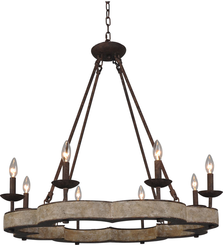 Terracotta H6120-8 Vanda Traditional Rustic Chandelier Lighting - TER ...