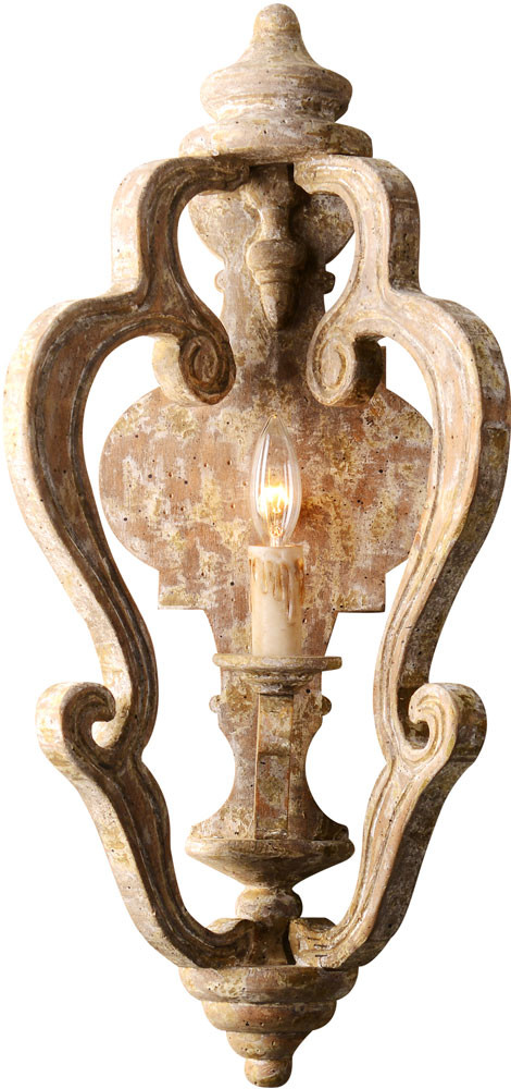 Terracotta W5110-1 Oriana Traditional Washed White Wall Sconce Lighting ...