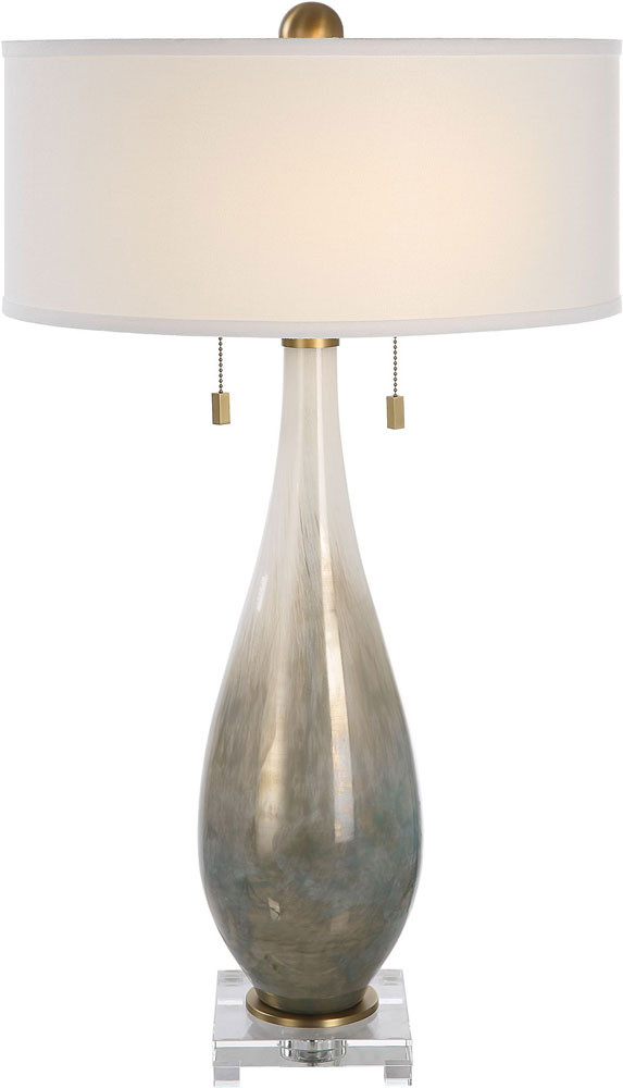 Uttermost 27201 Cardoni White Glass Lighting Table Lamp - UTT-27201