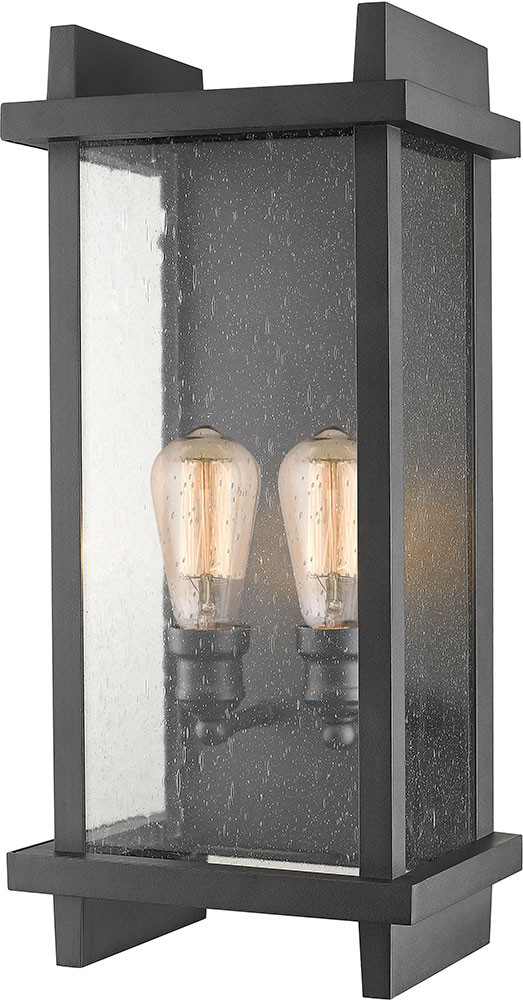 Z-Lite 565PHBS-SQPM-BK Fallow Contemporary Black Outdoor Pier Mount ...