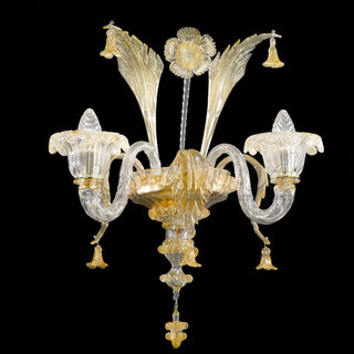 James Moder 96372GL2E Murano Gold Lustre Wall Sconce - JAM-96372GL2E