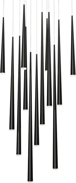 Modern Forms PD-41814L-BK Cascade Contemporary Black LED Multi Pendant ...