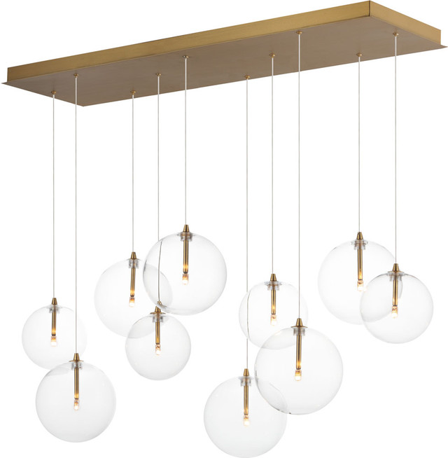 ET2 E25079-18NAB Global Modern Natural Aged Brass LED Multi Hanging ...