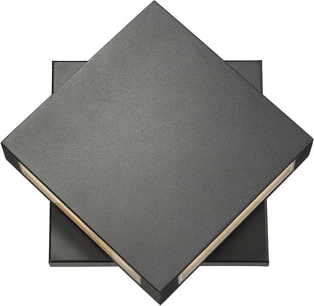 Z-Lite 572S-BK-LED Quadrate Modern Black LED Exterior 9" Wall Light ...