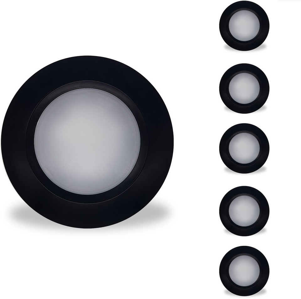 Bulbrite 862901 Contemporary Black LED 14W Round Disc Bulbs (pack of 6 ...