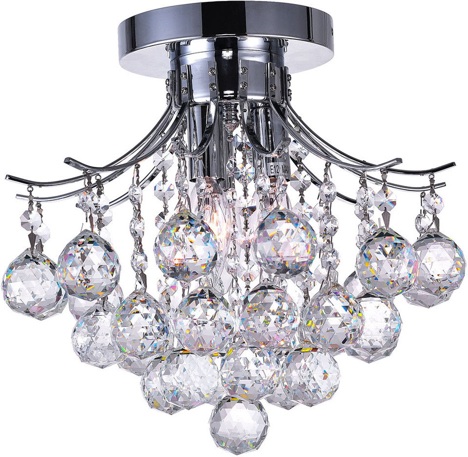 CWI 8012P24C Princess Chrome 24" Ceiling Light Pendant - CWI-8012P24C