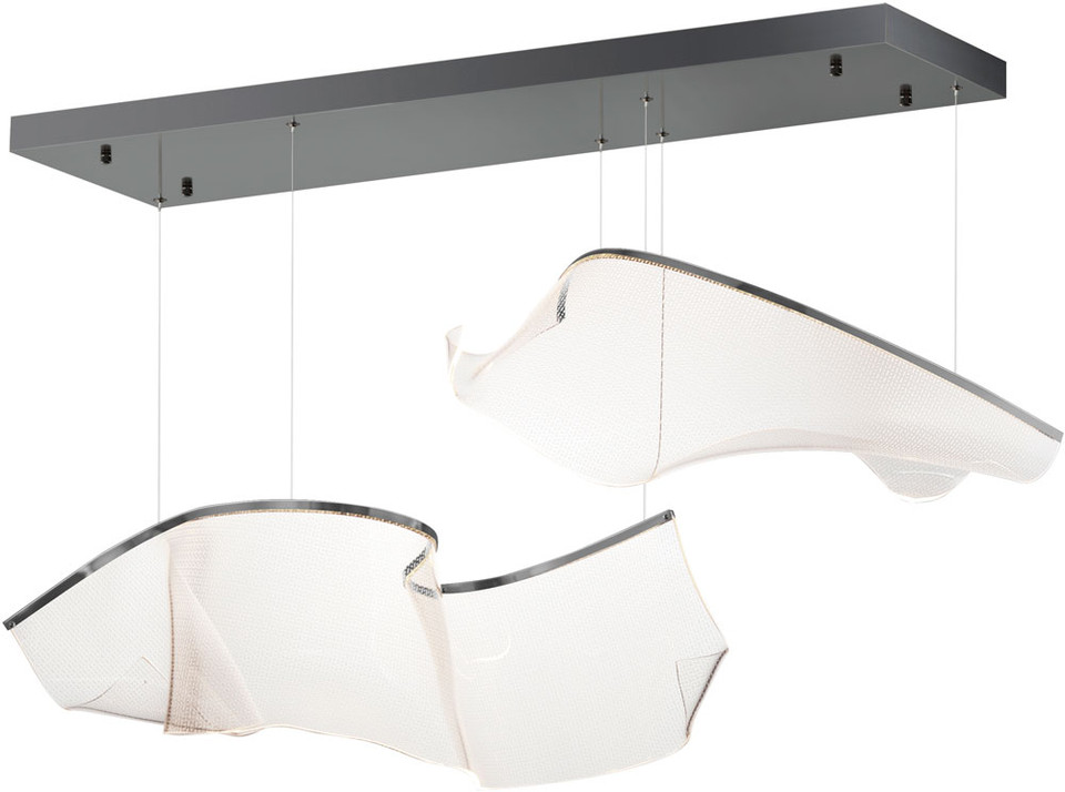 ET2 E24883-133FG Rinkle Modern French Gold LED Multi Hanging Pendant ...