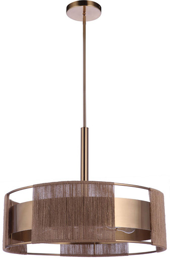Craftmade 59096-SB Kensey Contemporary Satin Brass Drum Pendant Hanging ...