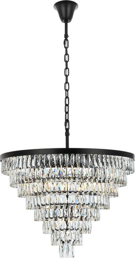 Elegant 1060D36BK Josephine Black 36" Drop Lighting Fixture - ELE-1060D36BK