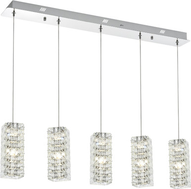 Elegant 3680D5C Aston Chrome LED Multi Ceiling Light Pendant - ELE-3680D5C