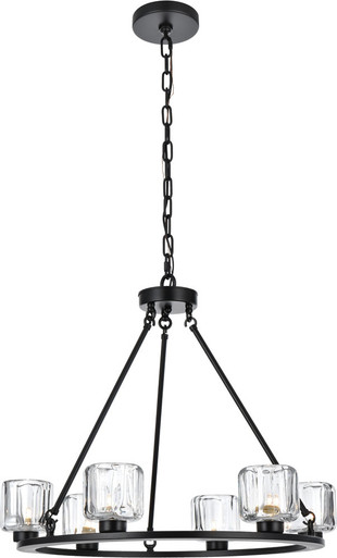 Elegant 5100D26BK Cadence Modern Black Hanging Chandelier - ELE-5100D26BK