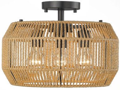 Golden Lighting 6076-SF BLK-NR Marlee Contemporary Matte Black Ceiling ...