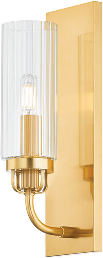 Hudson Valley 9314-AGB Halifax Contemporary Aged Brass Wall Light ...